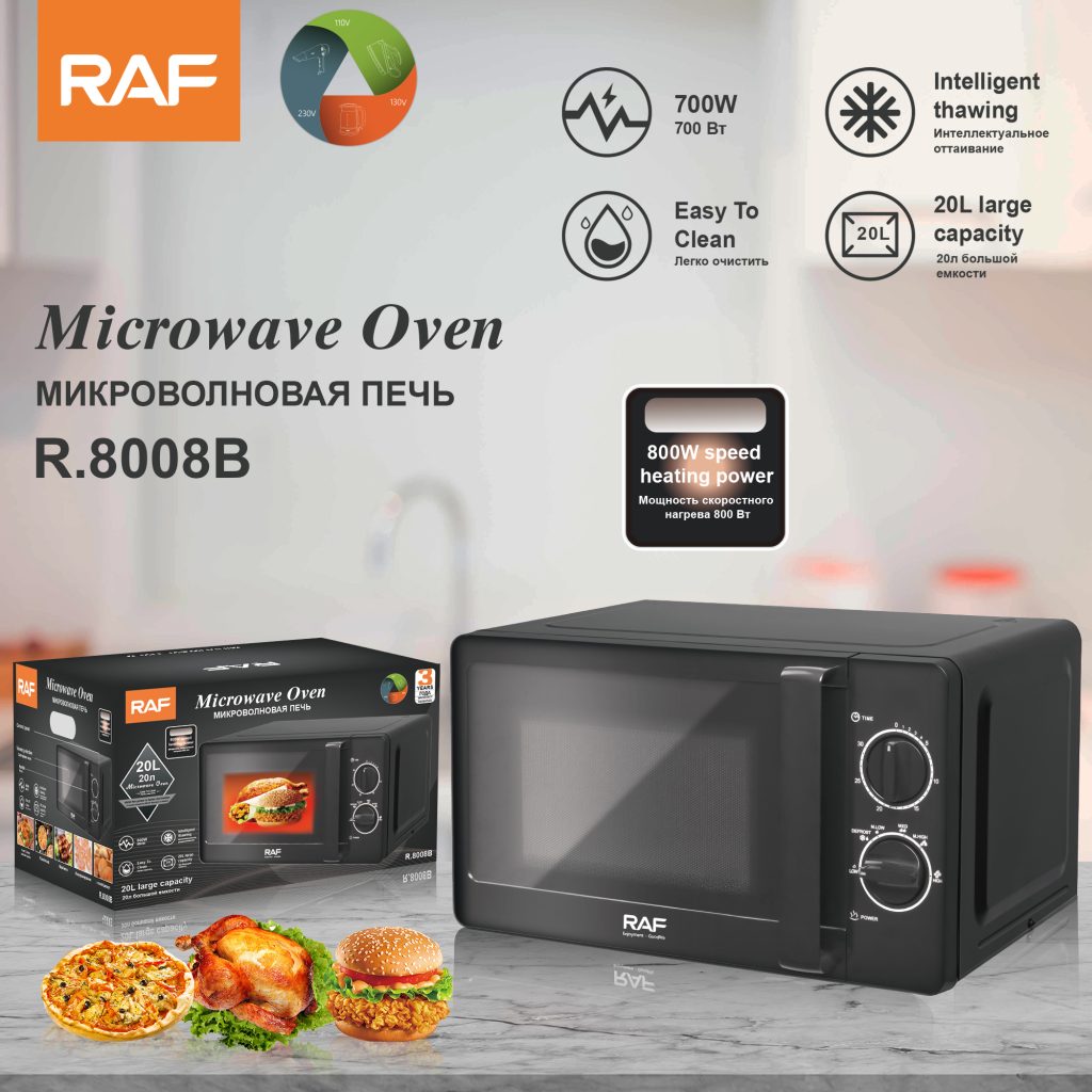 RAF 20L Small Countertop Microwave Oven With Glass Turntable - RAF