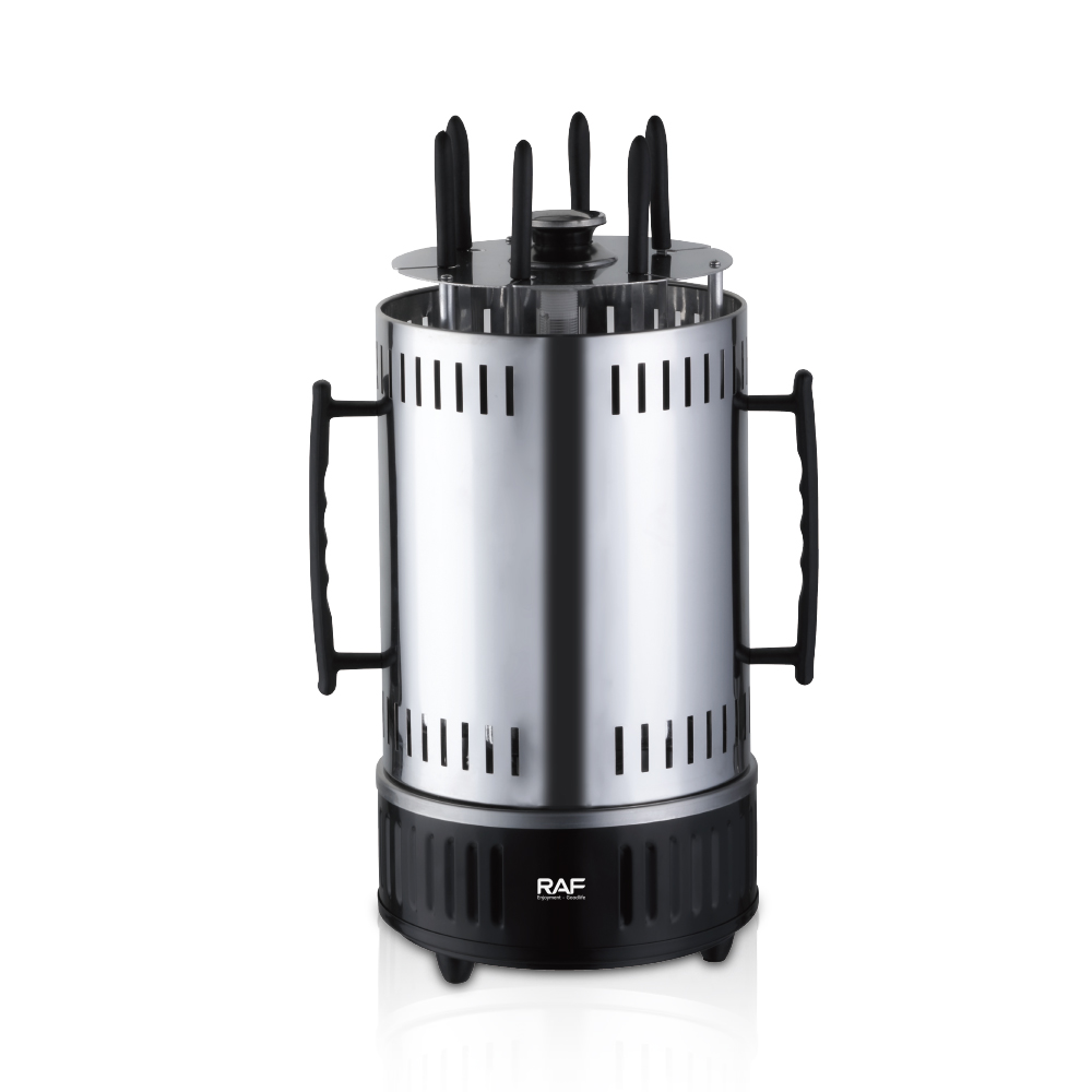 RAF Smokeless Rotating Electric Vertical Skewers BBQ Grill 6 Forks - RAF