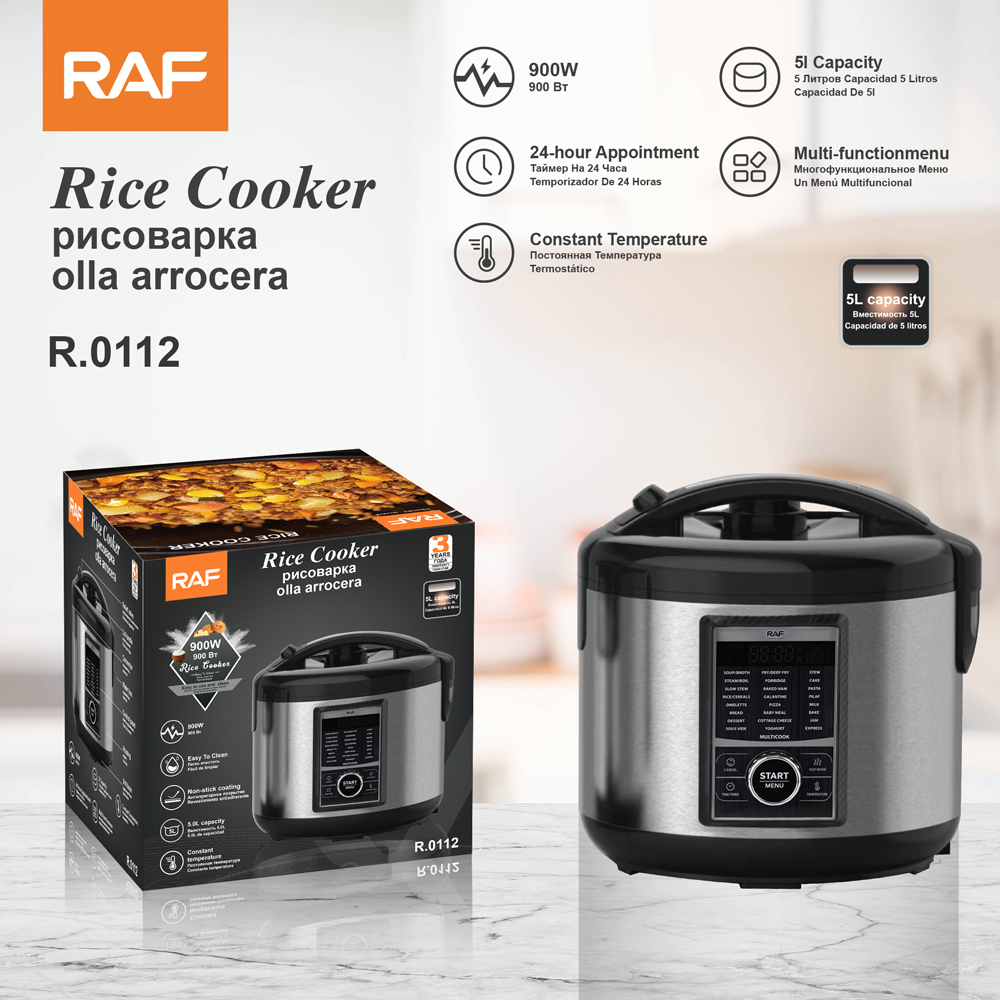 RAF Stainless Steel Electric Rice Cooker Big Size - RAF