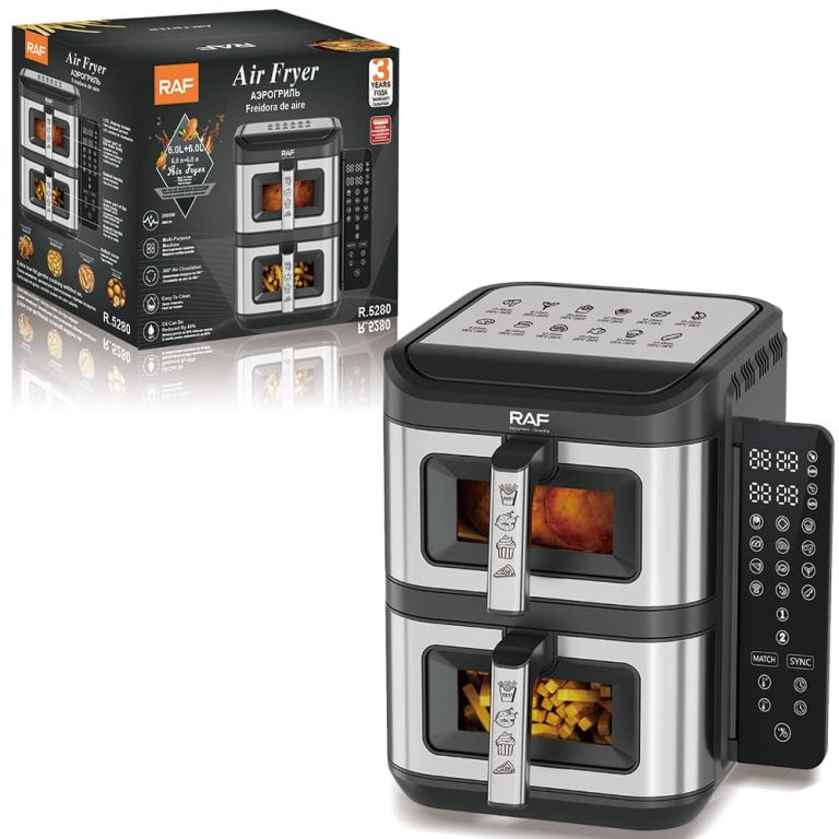 R.5280 Air Fryer with Touch Screen Double Pot Square Shape for Home Use ...