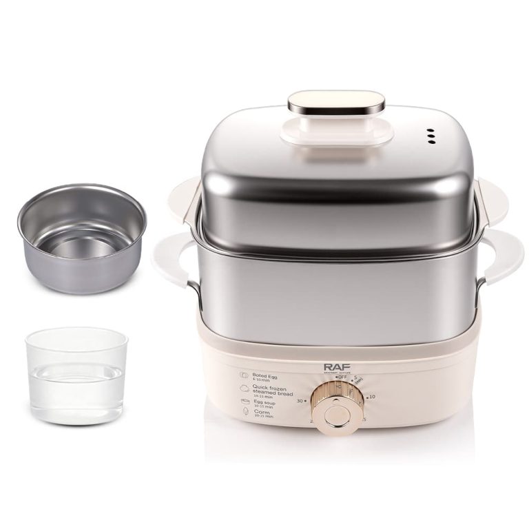 R.0056 Automatic Egg Cooker with Stainless Steel Rack Steamer for ...