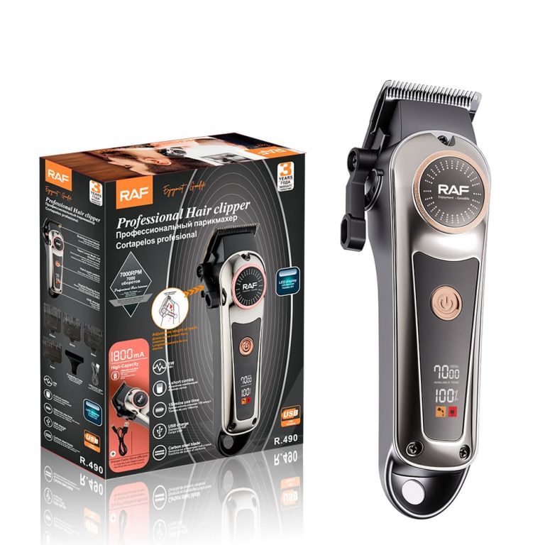 R.490 Electric Cordless Hair Clipper for Men T Blade LED Display Gold ...