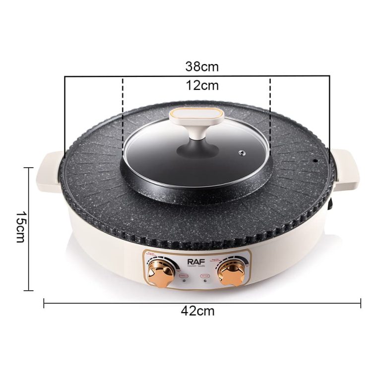 R.5477 2L Capacity Tempered Glass BBQ Simmer Boil Fry Household ...